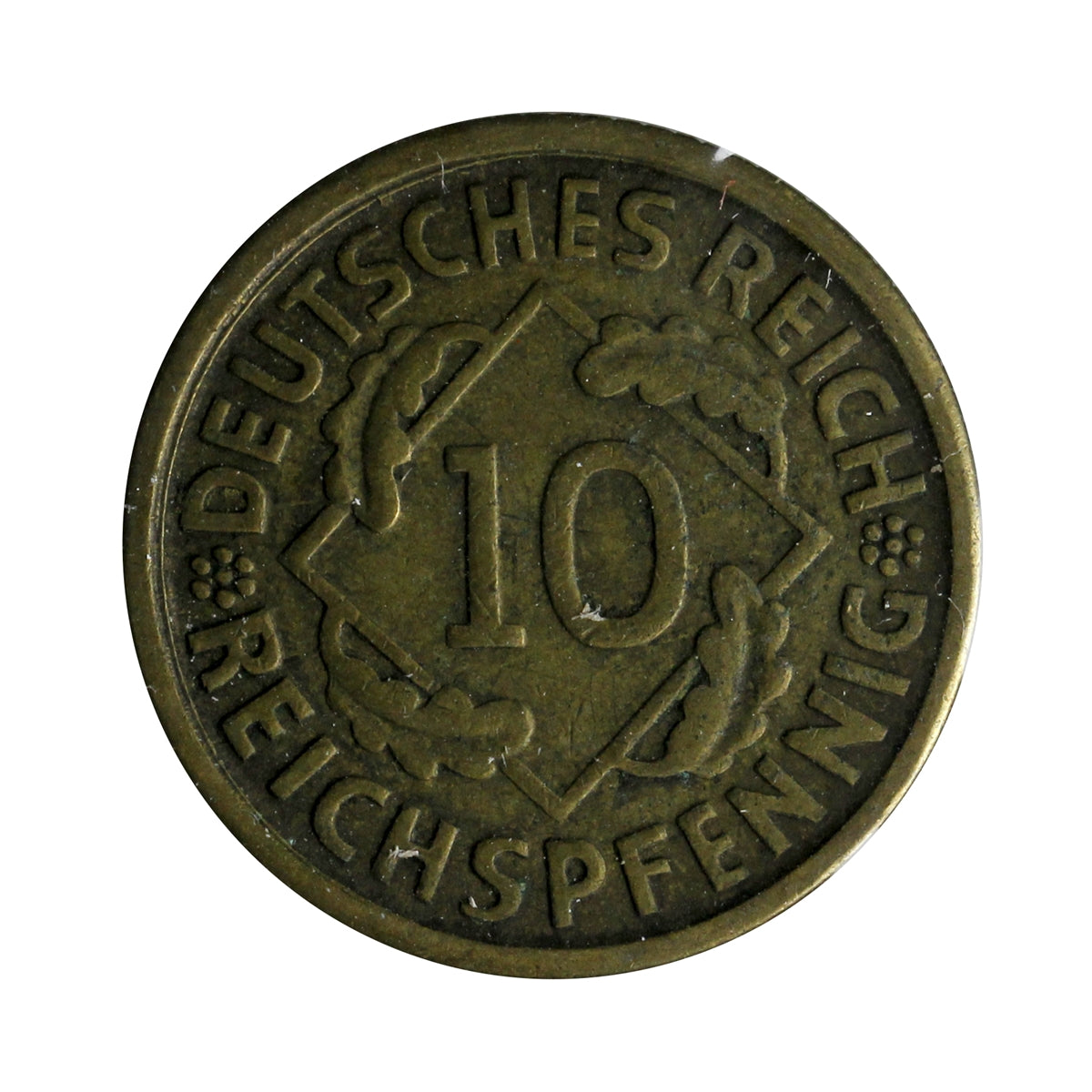 German Weimar Republic 1925D 10 Pfennig Extra Fine (EF40) – Colonial ...