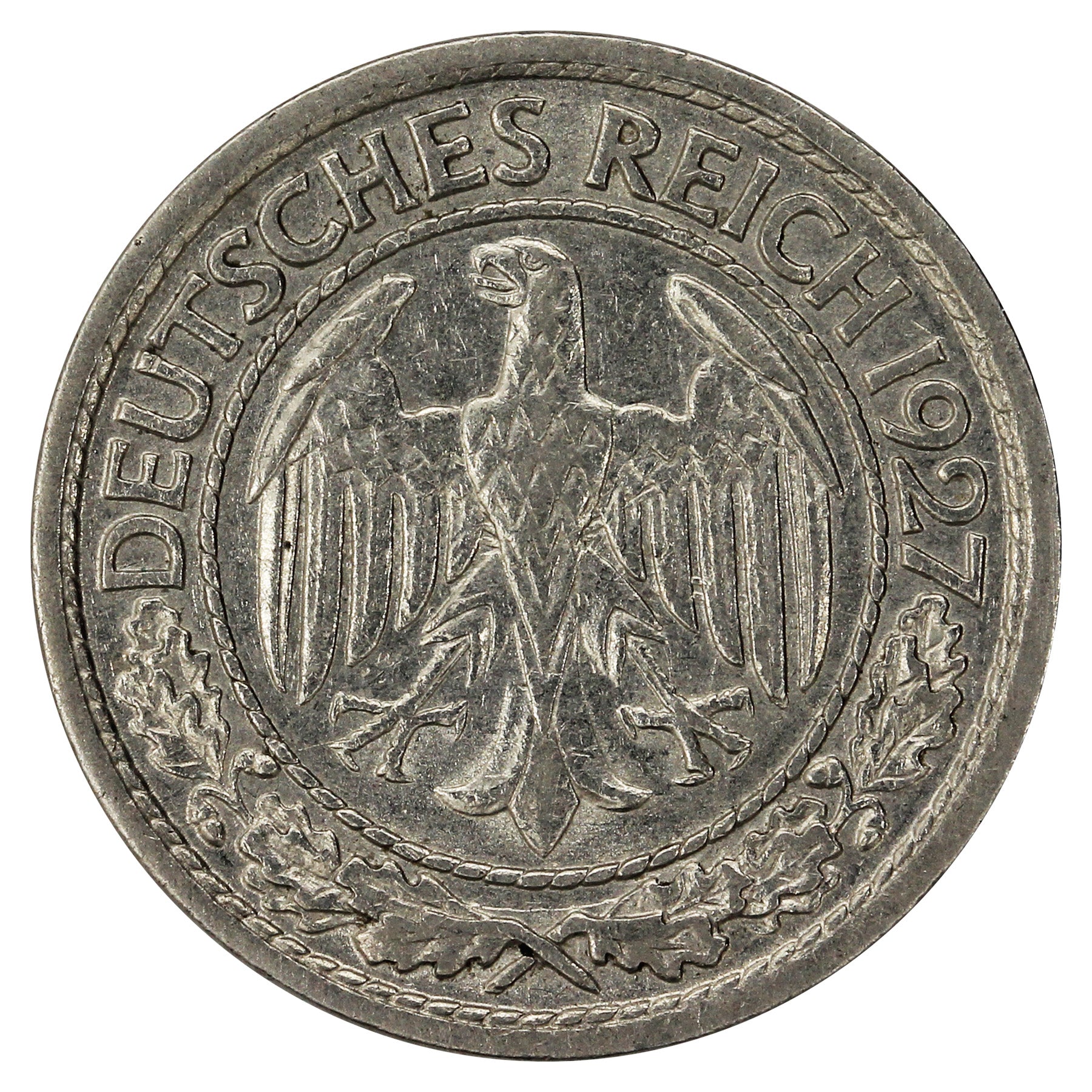 German Weimar Republic 1927A 50 Pfennig Extra Fine (EF40) – Colonial ...