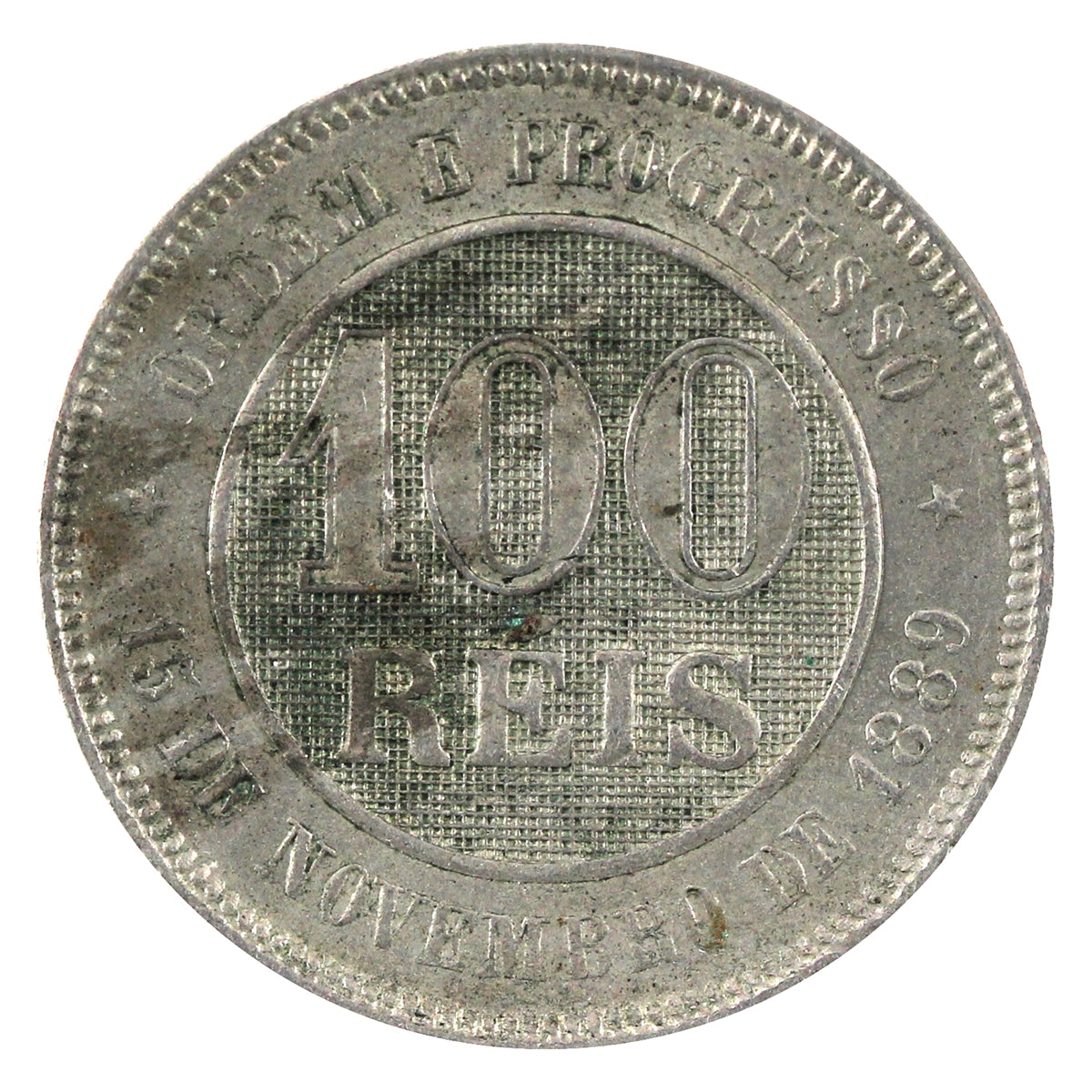 Brazil 1889 100 Reis Extra Fine (EF40) – Colonial Acres Coins
