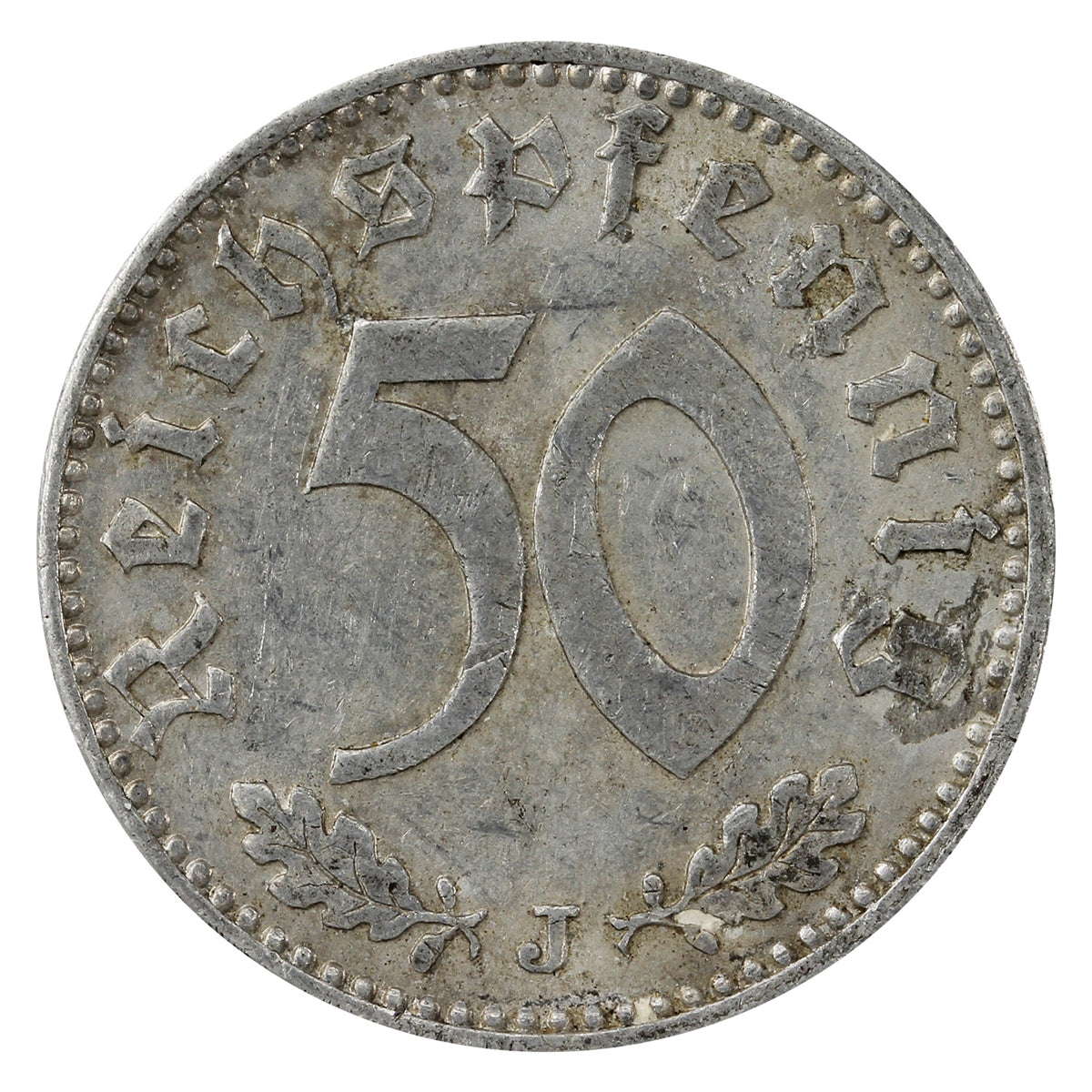 German Third Reich 1941J 50 Pfennig Extra Fine (EF-40) at Colonial ...