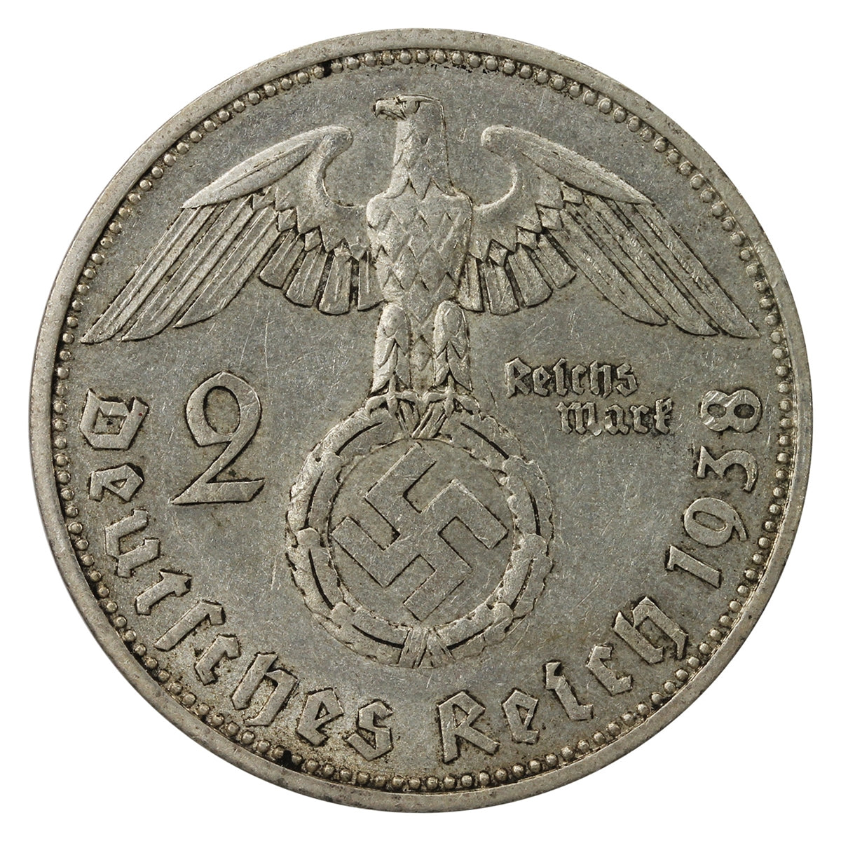 German Third Reich 1936A 2 Marks VF-EF (VF-30) at Colonial Acres Coins