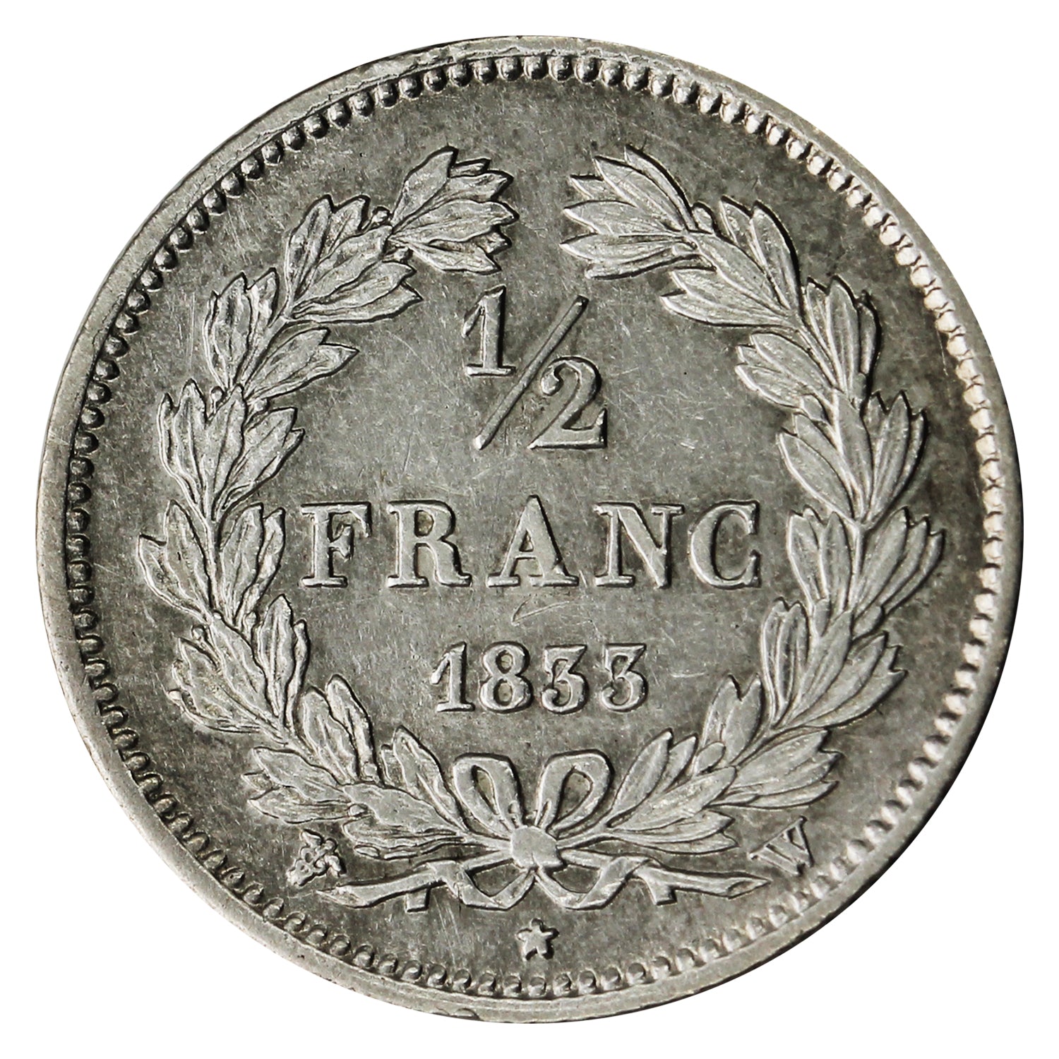 France 1833W 1/2 Franc Extra Fine (EF40) – Colonial Acres Coins