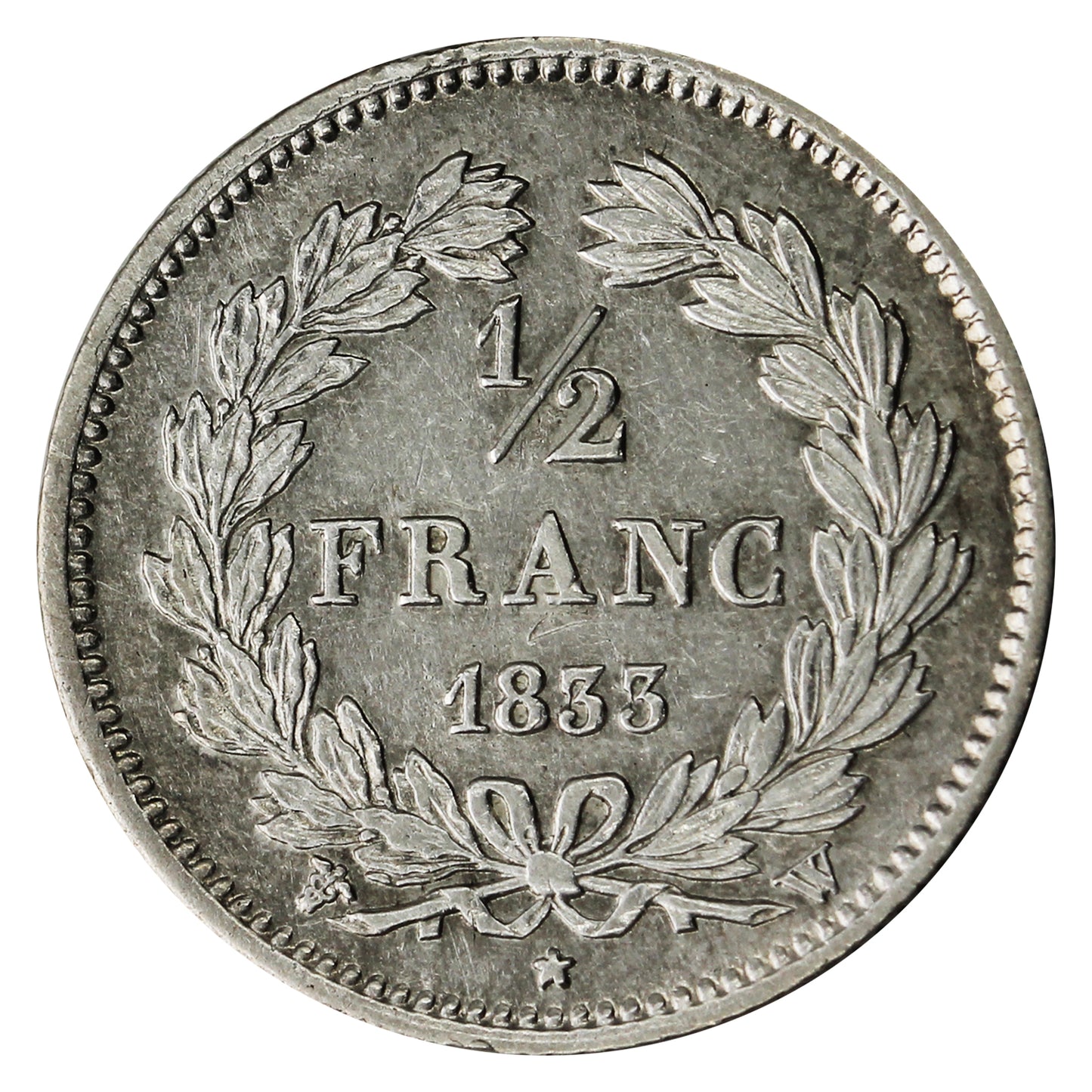 France 1833W 1/2 Franc Extra Fine (EF40) – Colonial Acres Coins