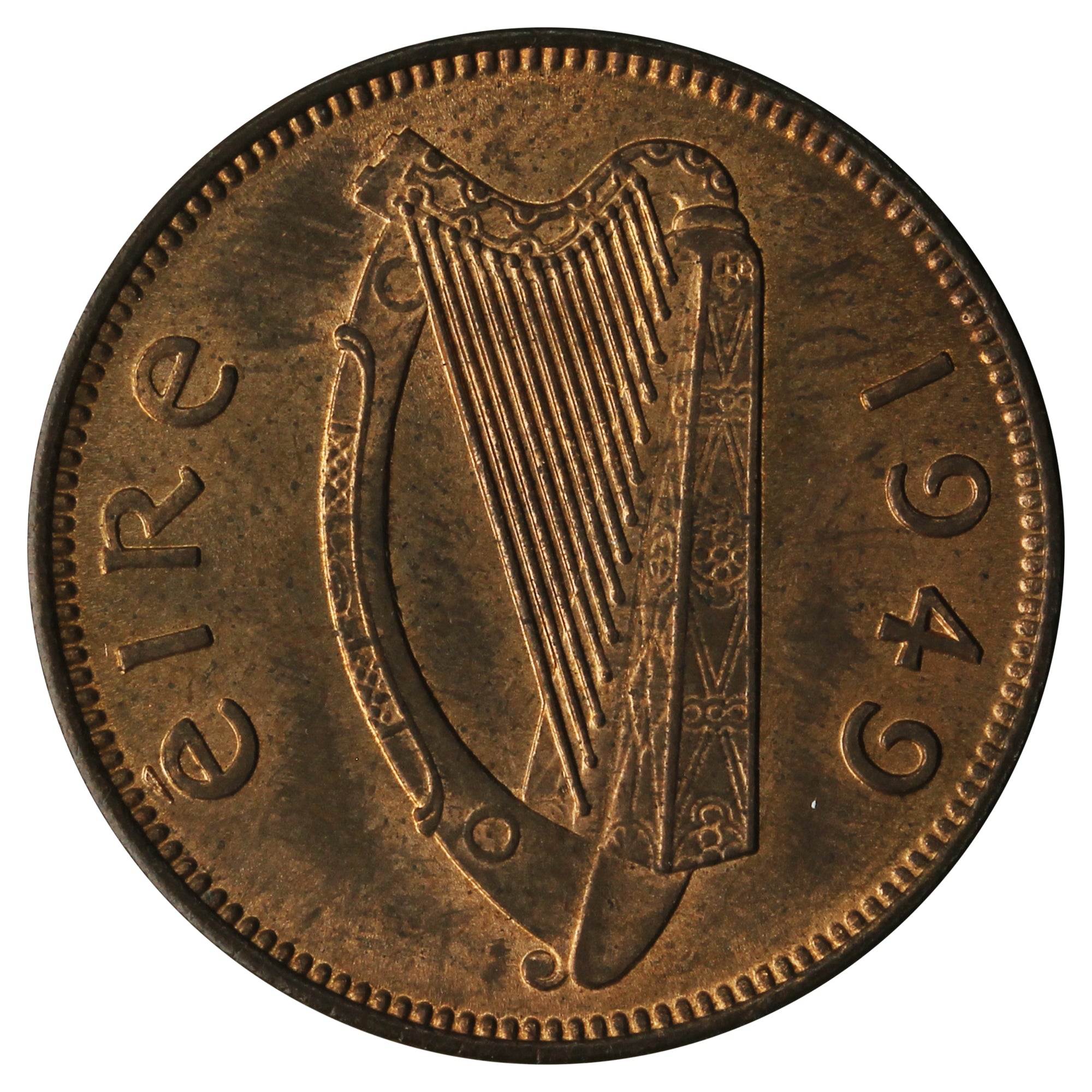 Ireland 1949 Farthing UNC+ (MS62) – Colonial Acres Coins
