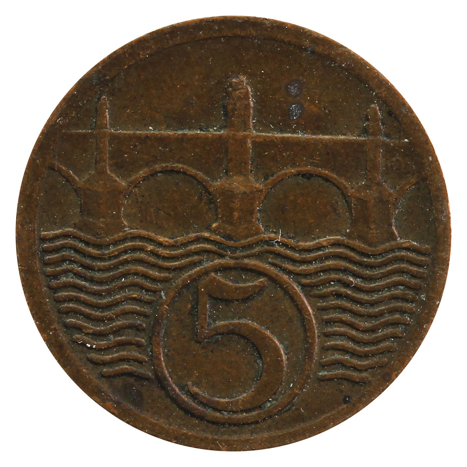 Czechoslovakia 1926 5 Haleru Extra Fine (EF40) – Colonial Acres Coins