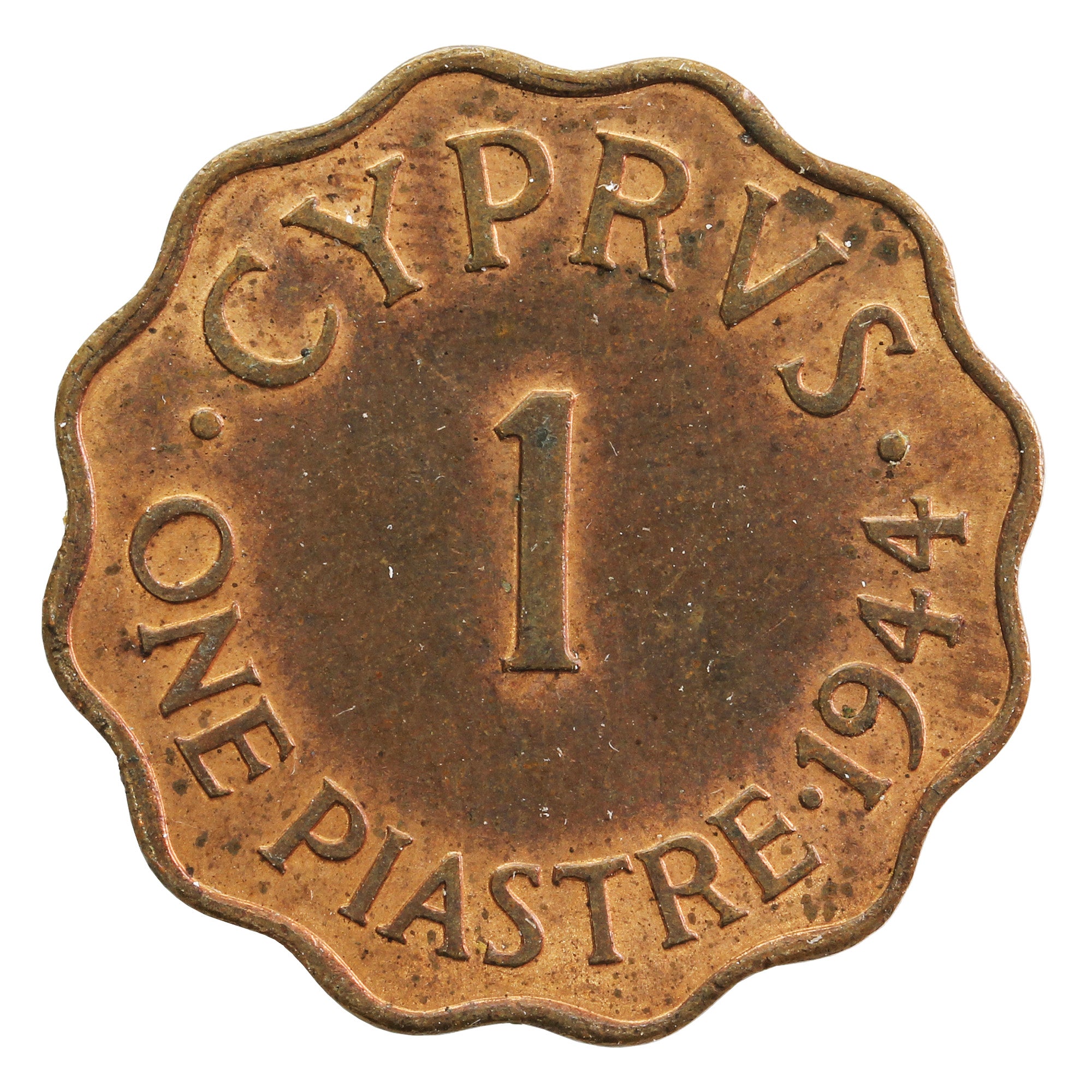 Cyprus 1944 Piastre Almost Uncirculated (AU-50) – Colonial Acres Coins