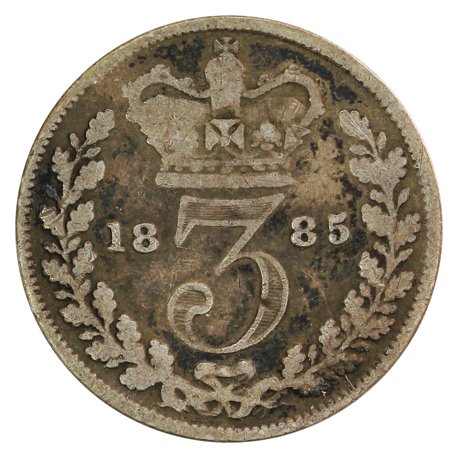 Great Britain 1885 3 Pence G-VG (G6) – Colonial Acres Coins