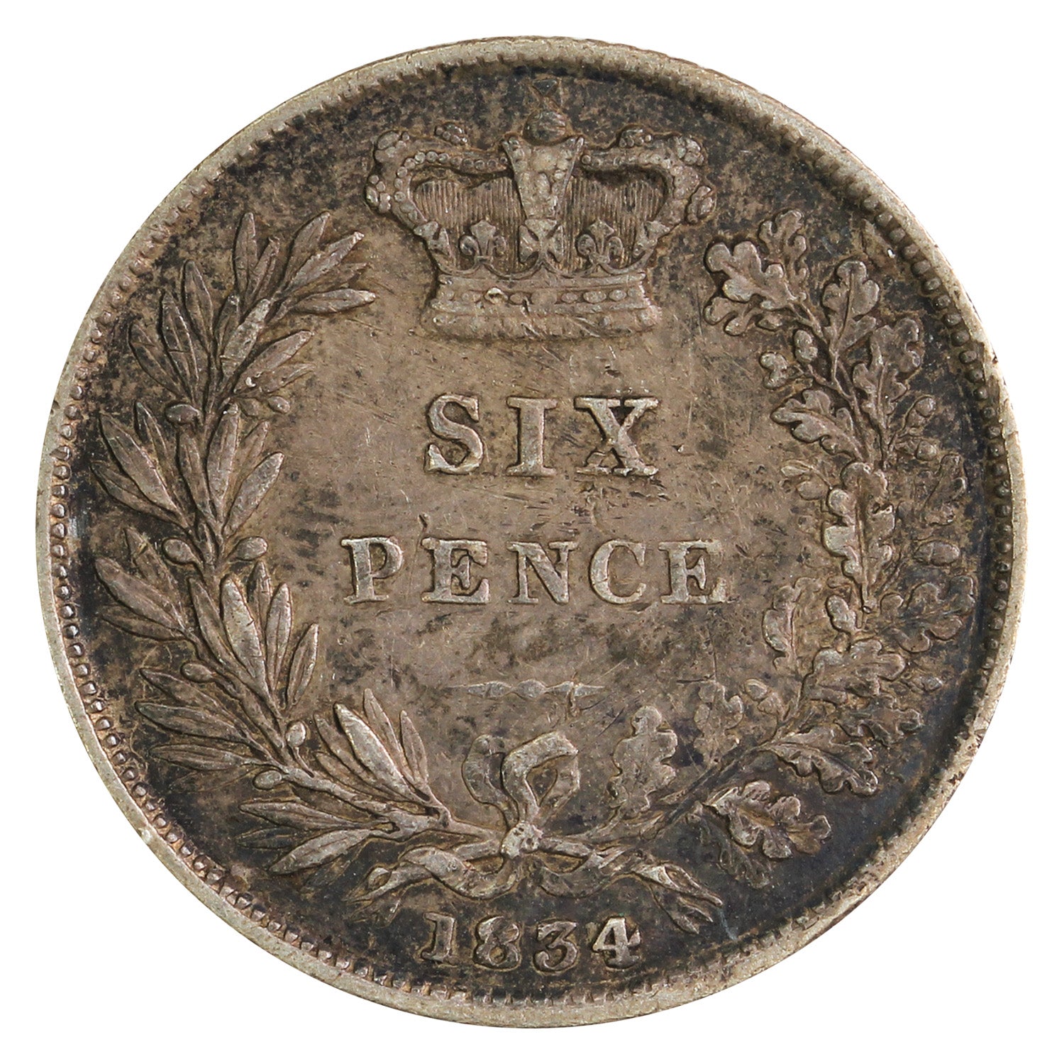 Great Britain 1834 6 Pence Very Fine (VF20) – Colonial Acres Coins