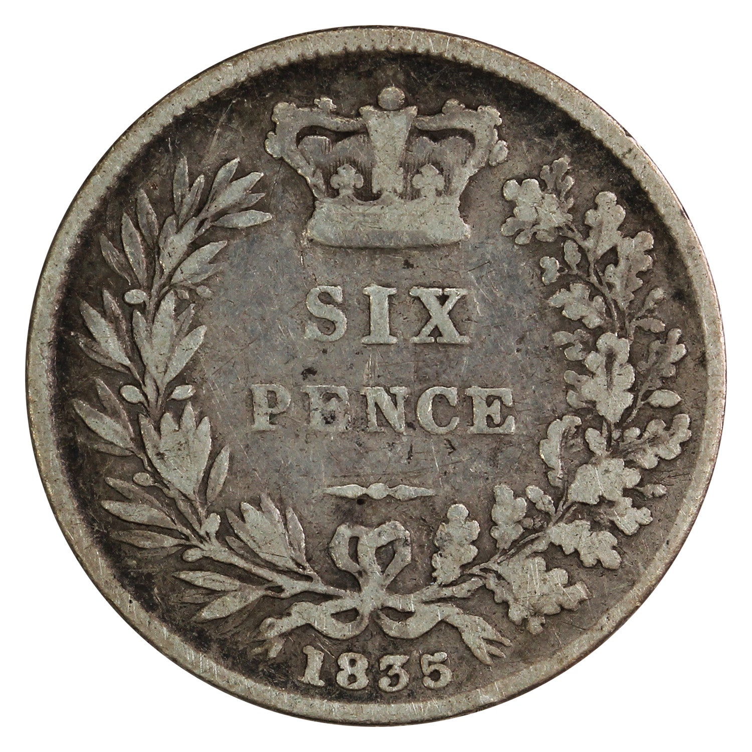 Great Britain 1835 6 Pence Fine (F-12) – Colonial Acres Coins