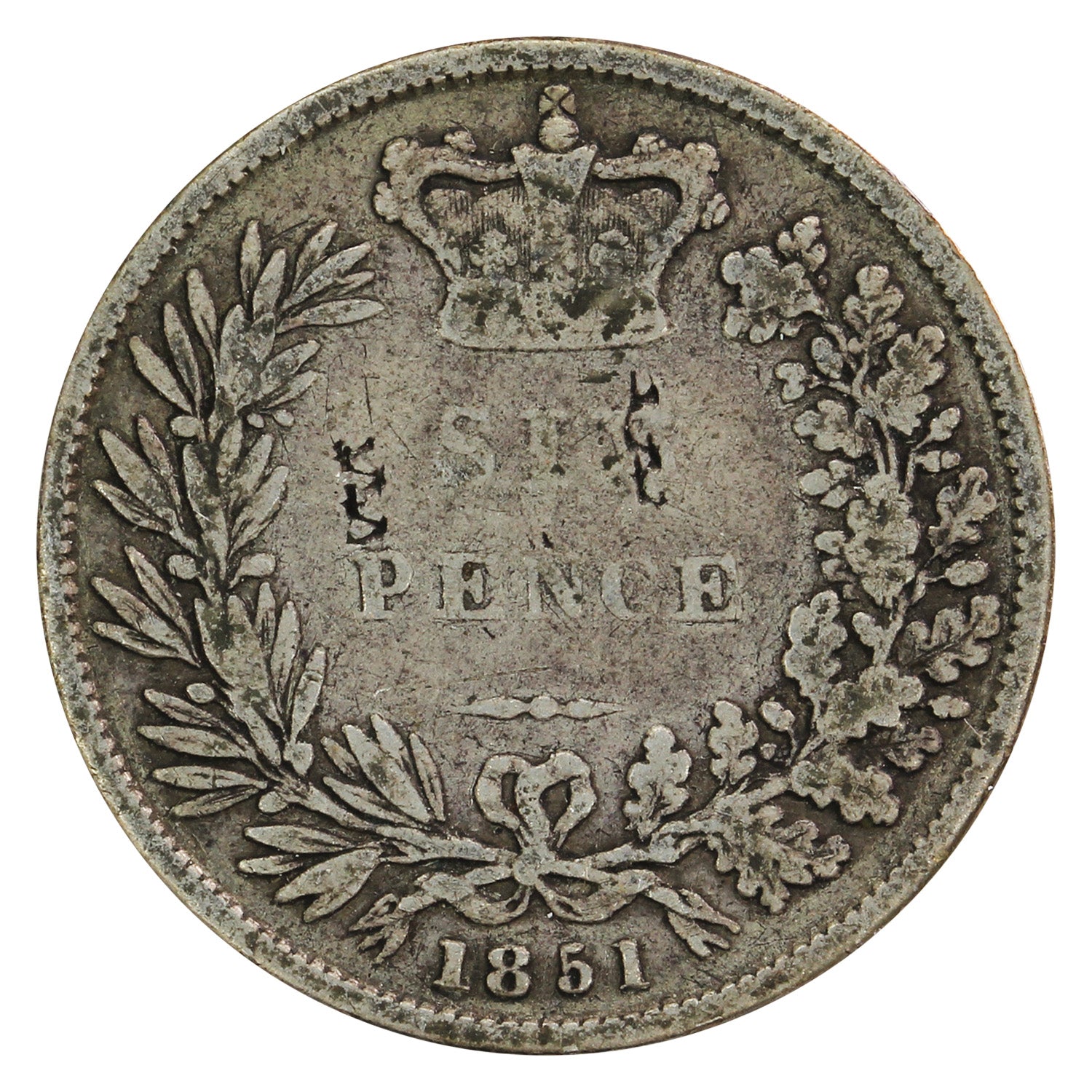 Great Britain 1851 6 Pence Very Good (VG-8) – Colonial Acres Coins