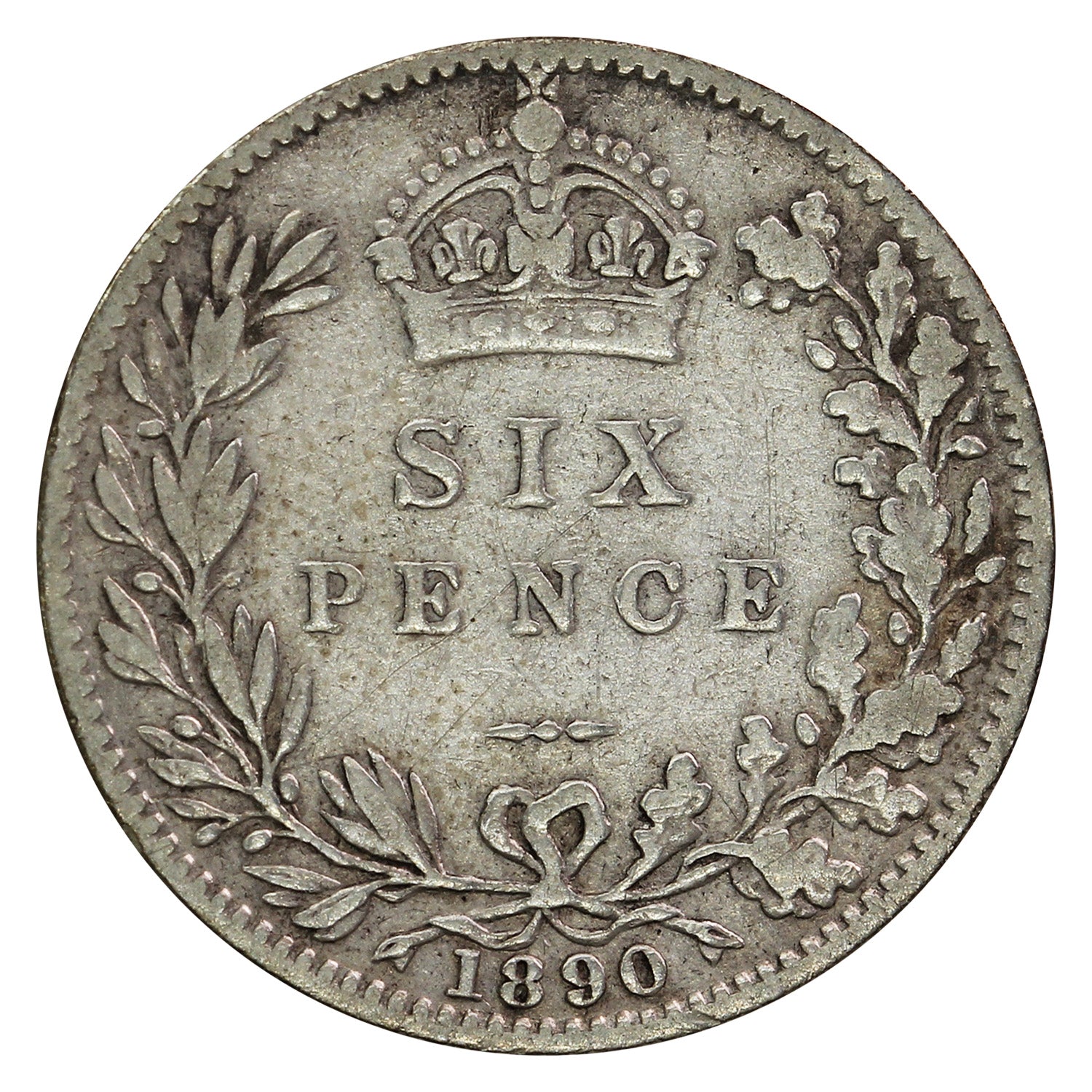 Great Britain 1890 6 Pence Fine (F12) – Colonial Acres Coins