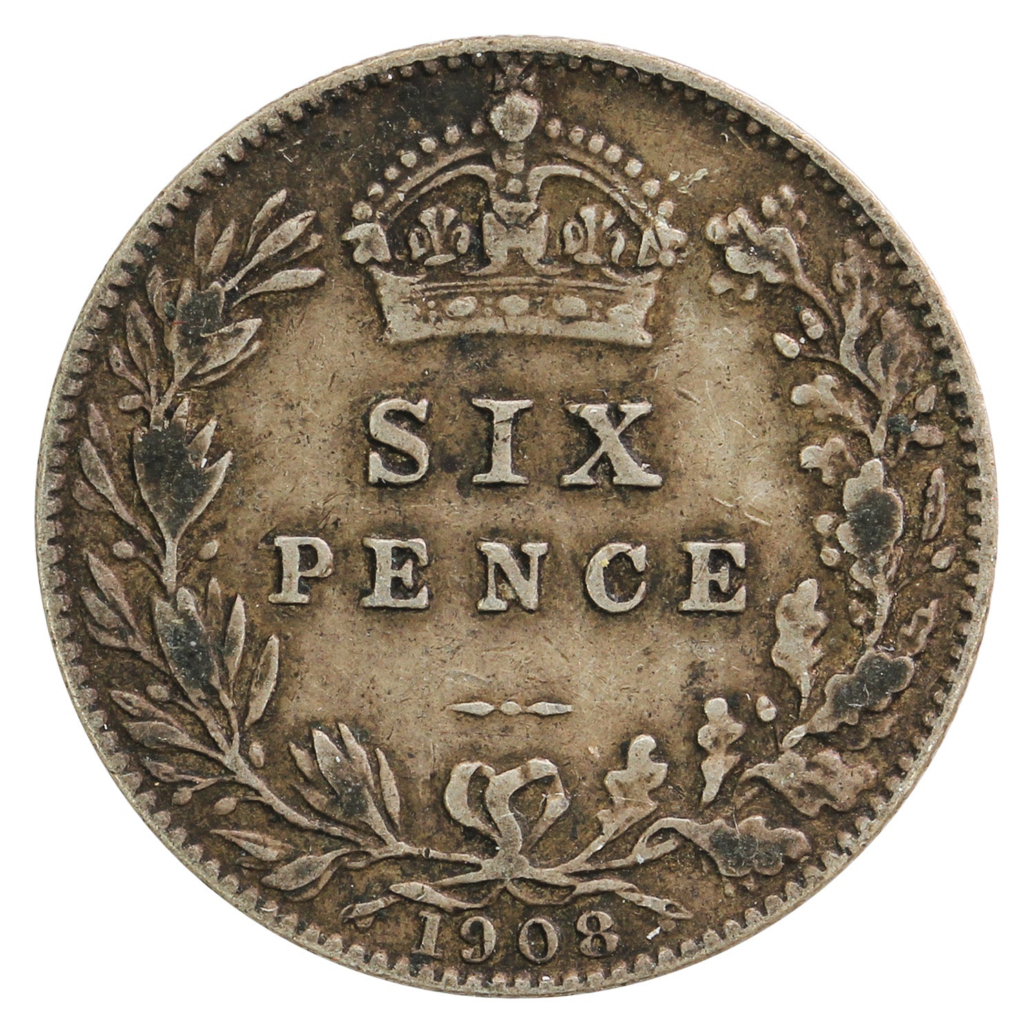 Great Britain 1908 6 Pence F-VF (F-15) – Colonial Acres Coins