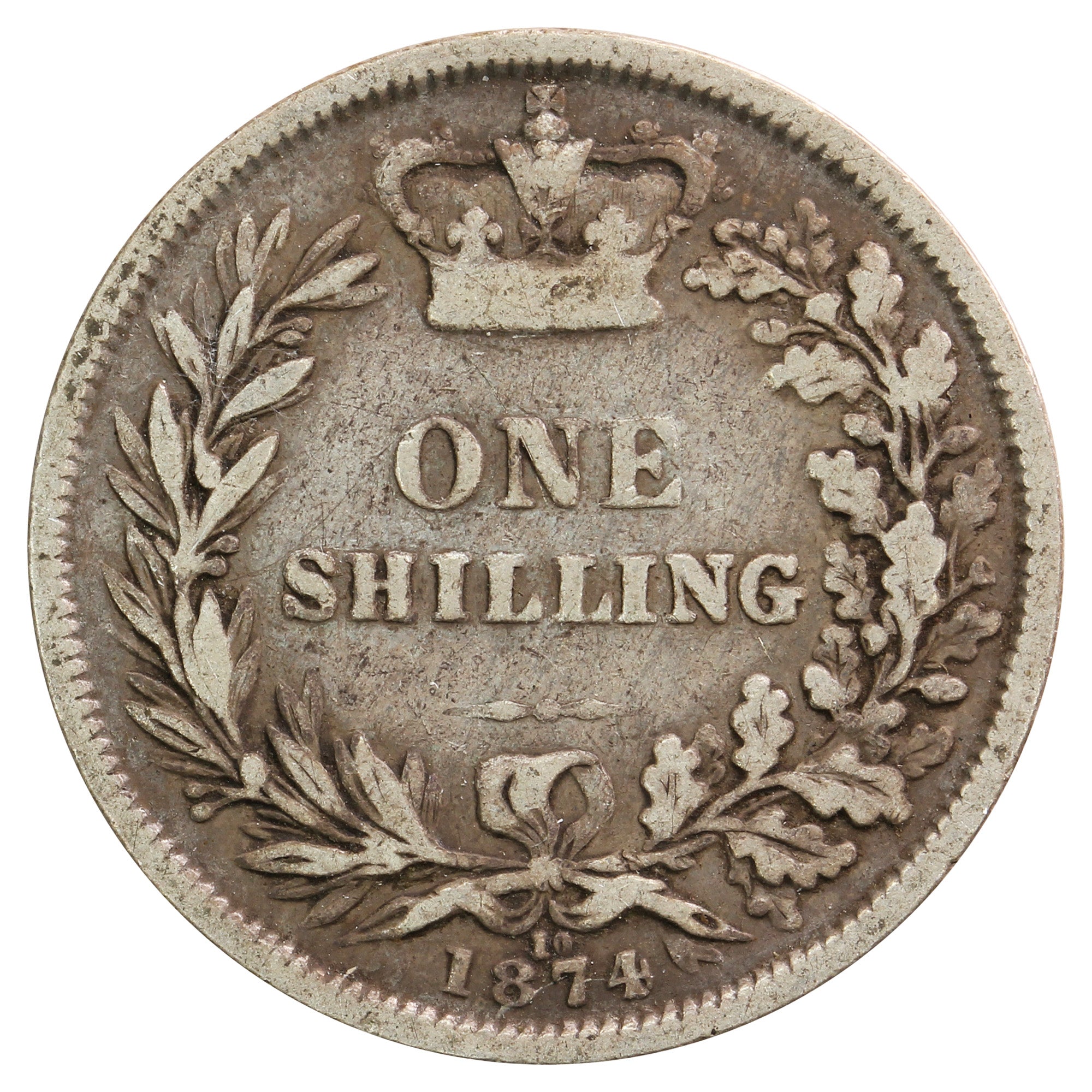 Great Britain 1874 Die #10 Shilling VG-F (VG10) – Colonial Acres Coins