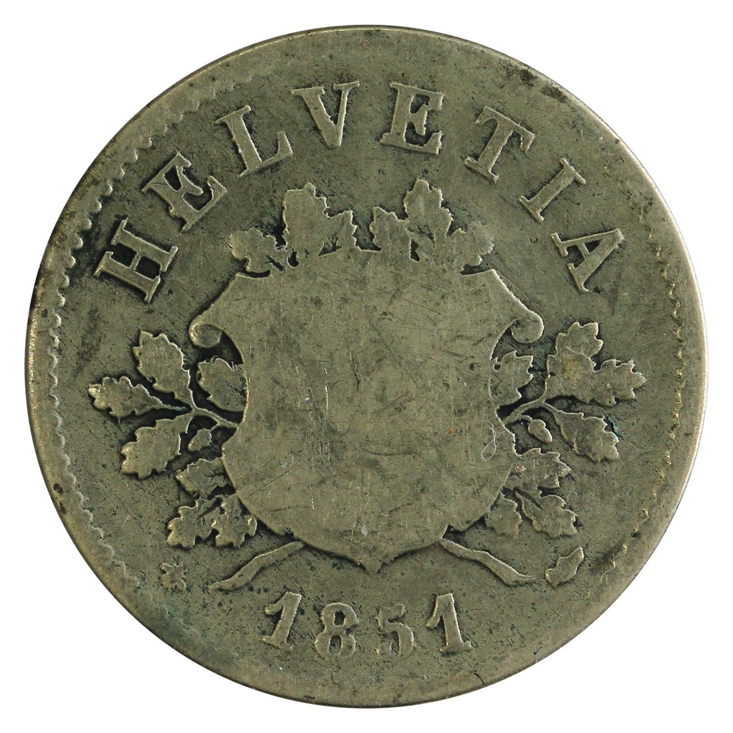 Switzerland 1851BB 10 Rappen Very Good (VG8) – Colonial Acres Coins