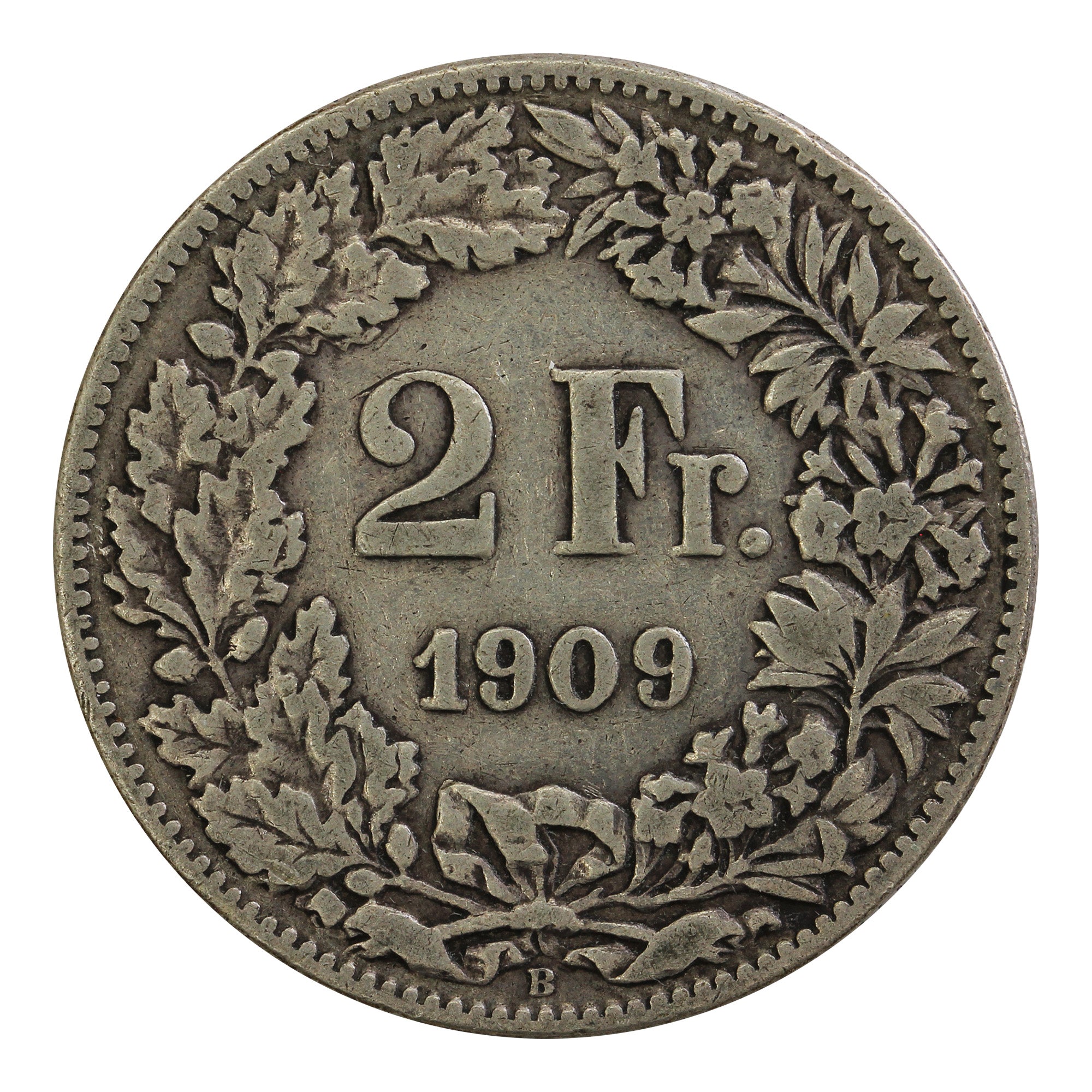 Switzerland 1909B 2 Francs F-VF (F15) – Colonial Acres Coins