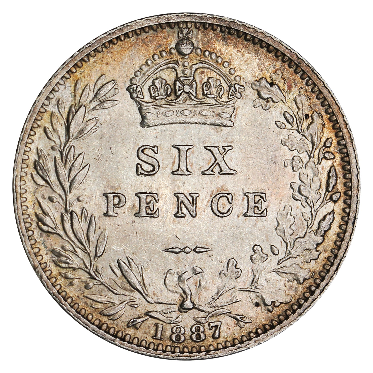 Great Britain 1887 6 Pence Reverse 6 Pence AU-UNC (AU55) – Colonial ...