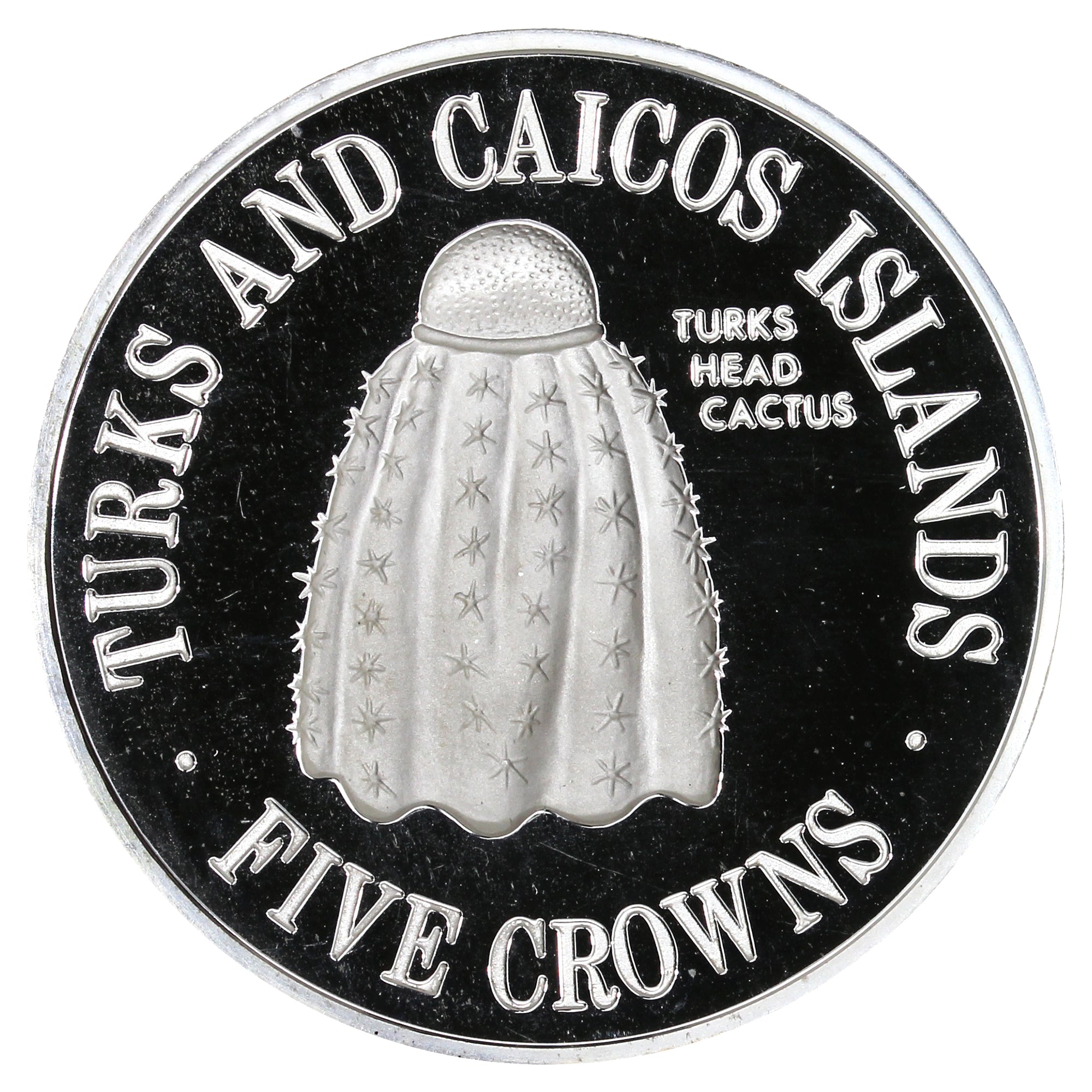 Turks and Caicos 1975 5 Crowns Proof (L) – Colonial Acres Coins