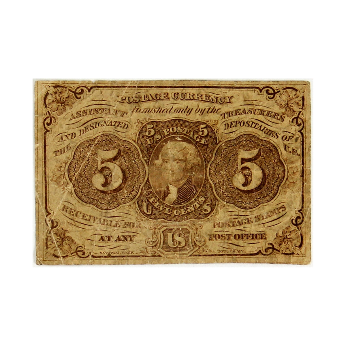 USA 1862 5 Cent Note, FR #1230, VF – Colonial Acres Coins