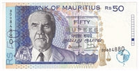 Mauritius 1998 50 Rupees Note, Pick #43, UNC – Colonial Acres Coins