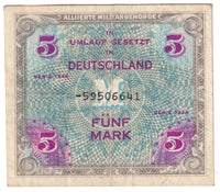 Germany 1944 5 Mark Note, Pick #193d, VF – Colonial Acres Coins