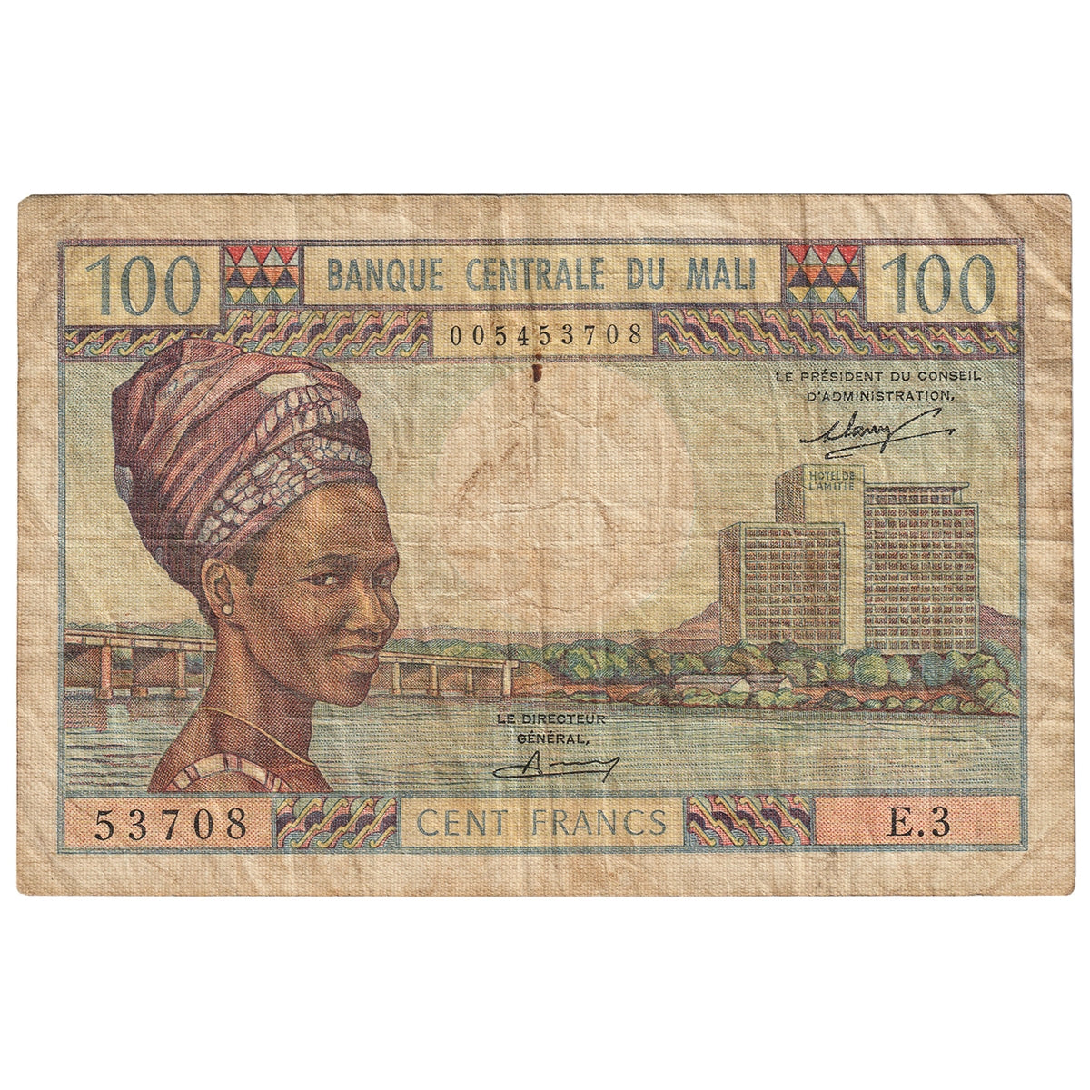 Mali 1972-1973 100 Franc Note, Pick #11, VF – Colonial Acres Coins