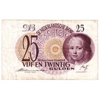 Netherlands 1945 25 Gulden Note, Pick #77, F-VF – Colonial Acres Coins