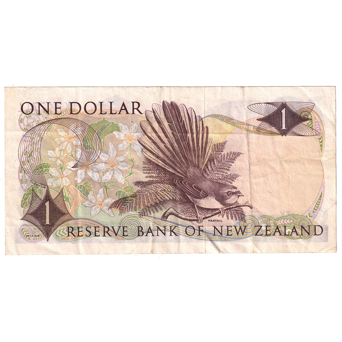 New Zealand Note 1967-68 1 Dollar, Fleming Signature, VF – Colonial ...