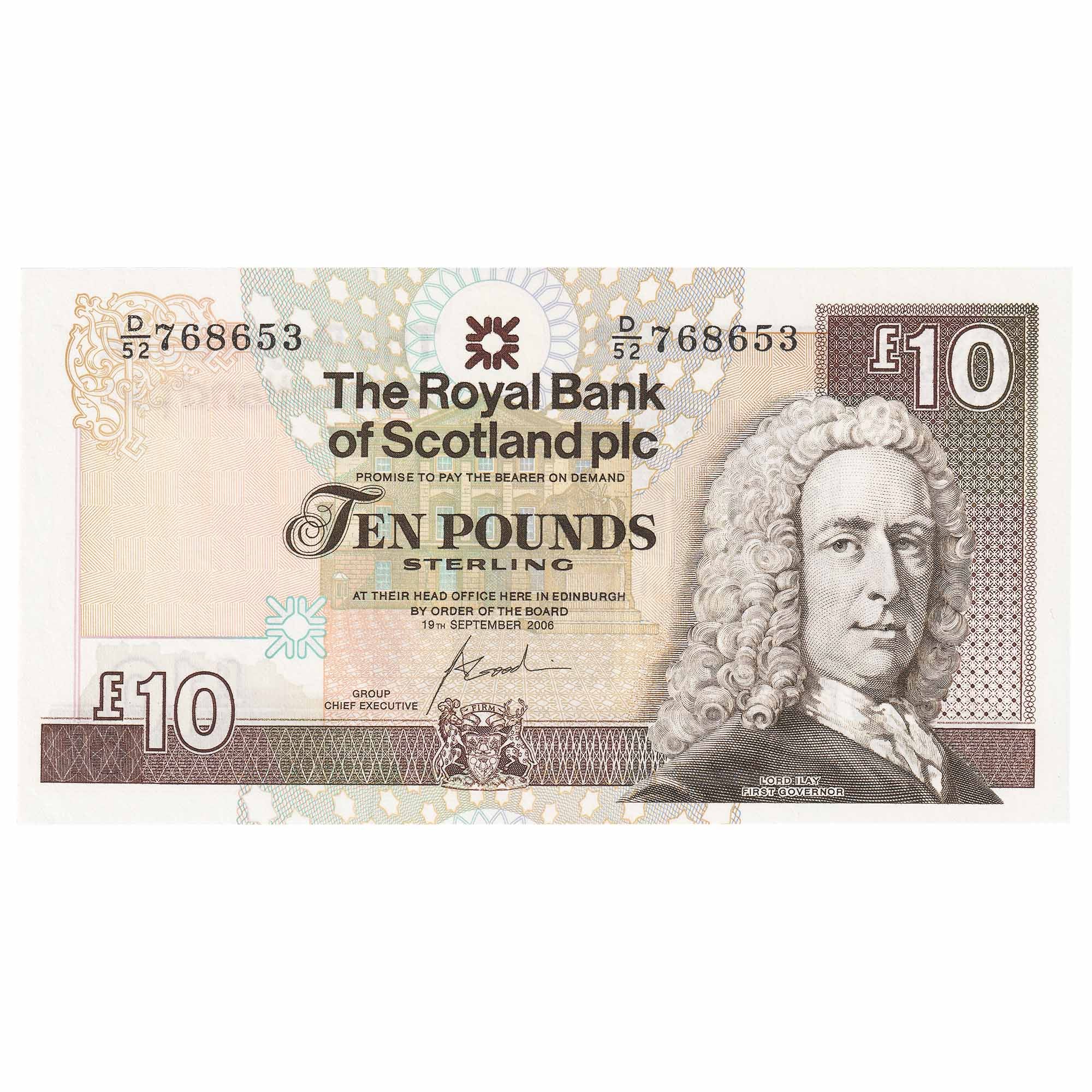 Scotland 2006 Royal Bank of Scotland 10 Pound Note, SC853b, UNC ...