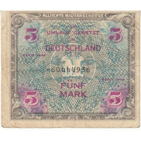 Germany 1944 5 Mark Note, 8 Digit without F, VF – Colonial Acres Coins