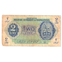 Libya 1943 2 Lire Note, Pick #M2a, F – Colonial Acres Coins