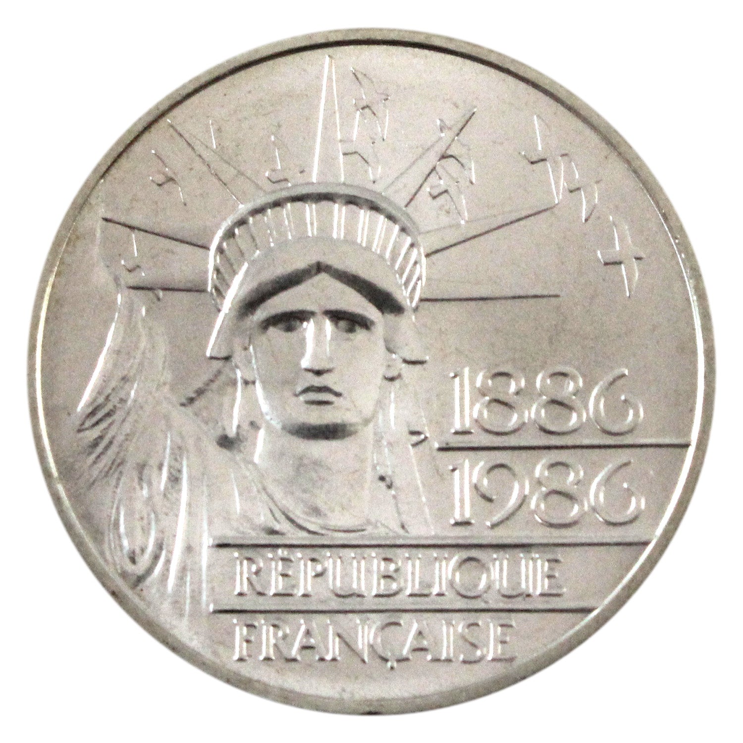 France 1986 100 Francs Statue of Liberty Centennial Coin with Stand (s ...