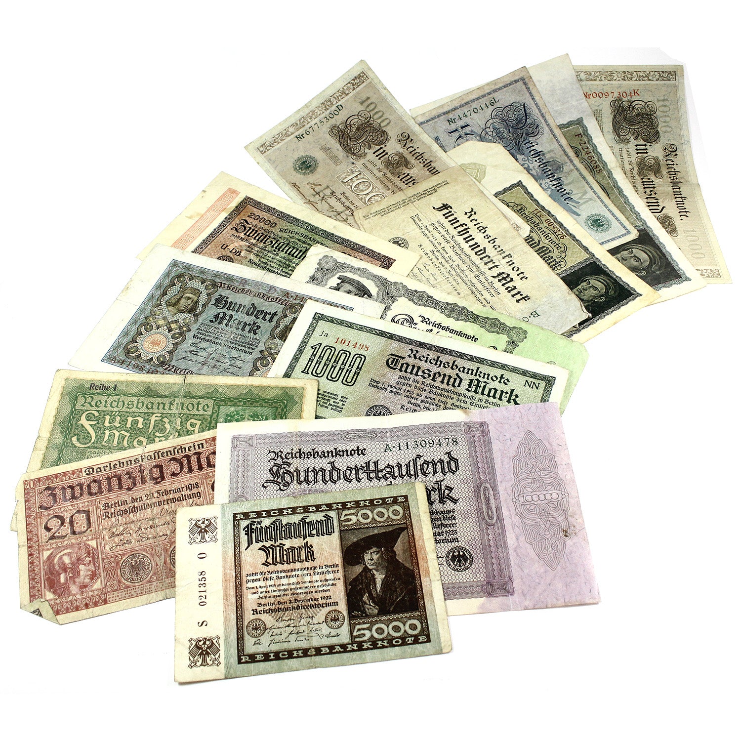 Lot of 14x Diff. German Large Size Notes, Circ. 14Pcs. – Colonial Acres ...