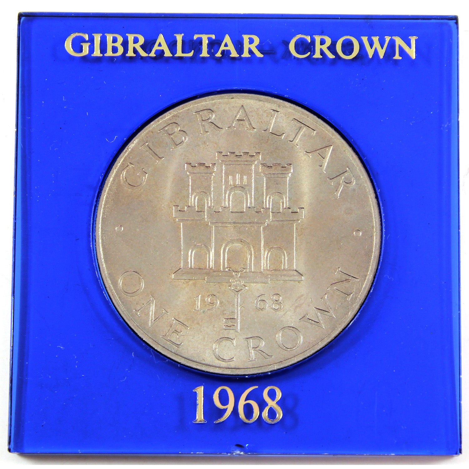 1968 Gibraltar Crown in Case (Impaired) – Colonial Acres Coins