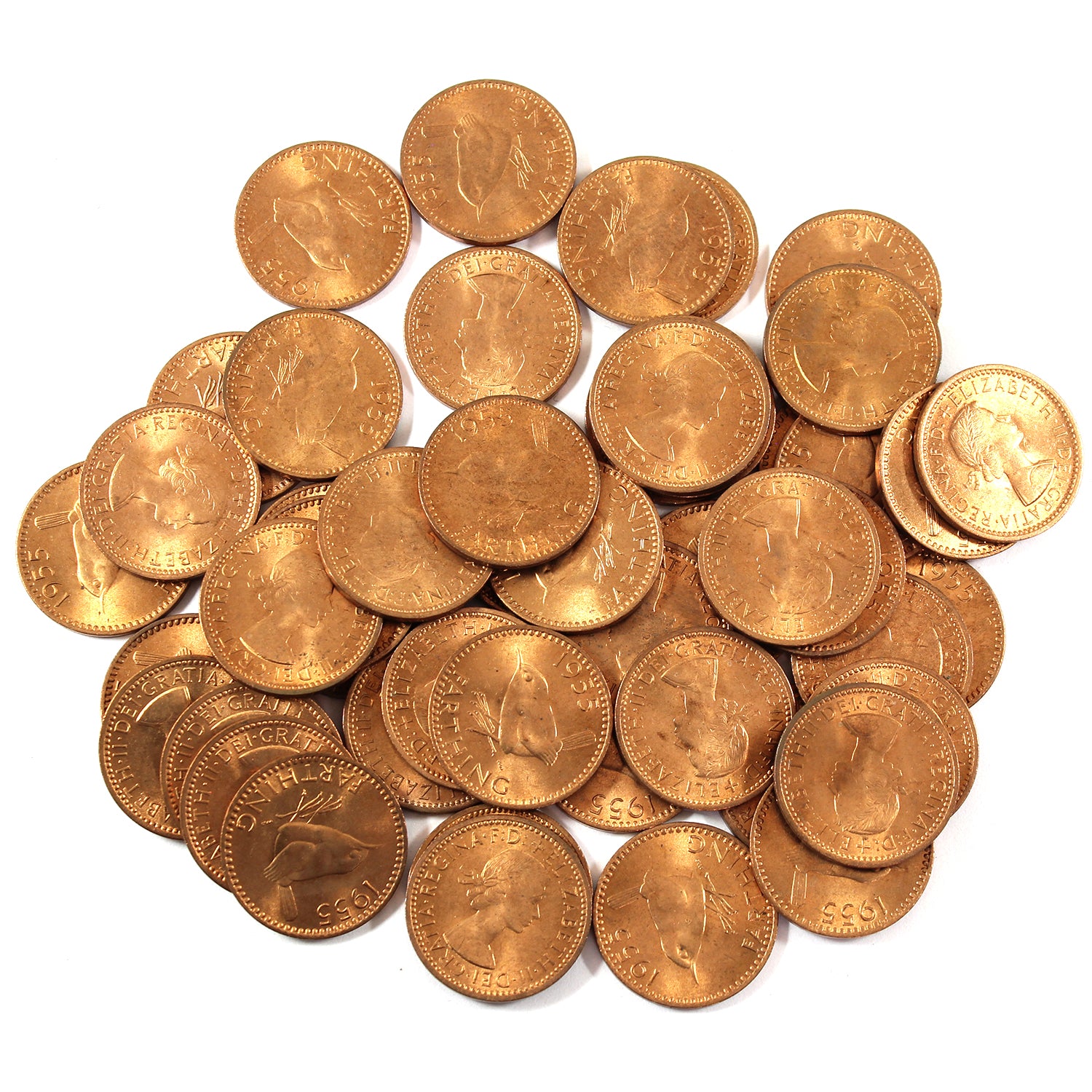 Lot of 50x 1955 Great Britain Farthings, 50Pcs. (Sold As Is) – Colonial ...